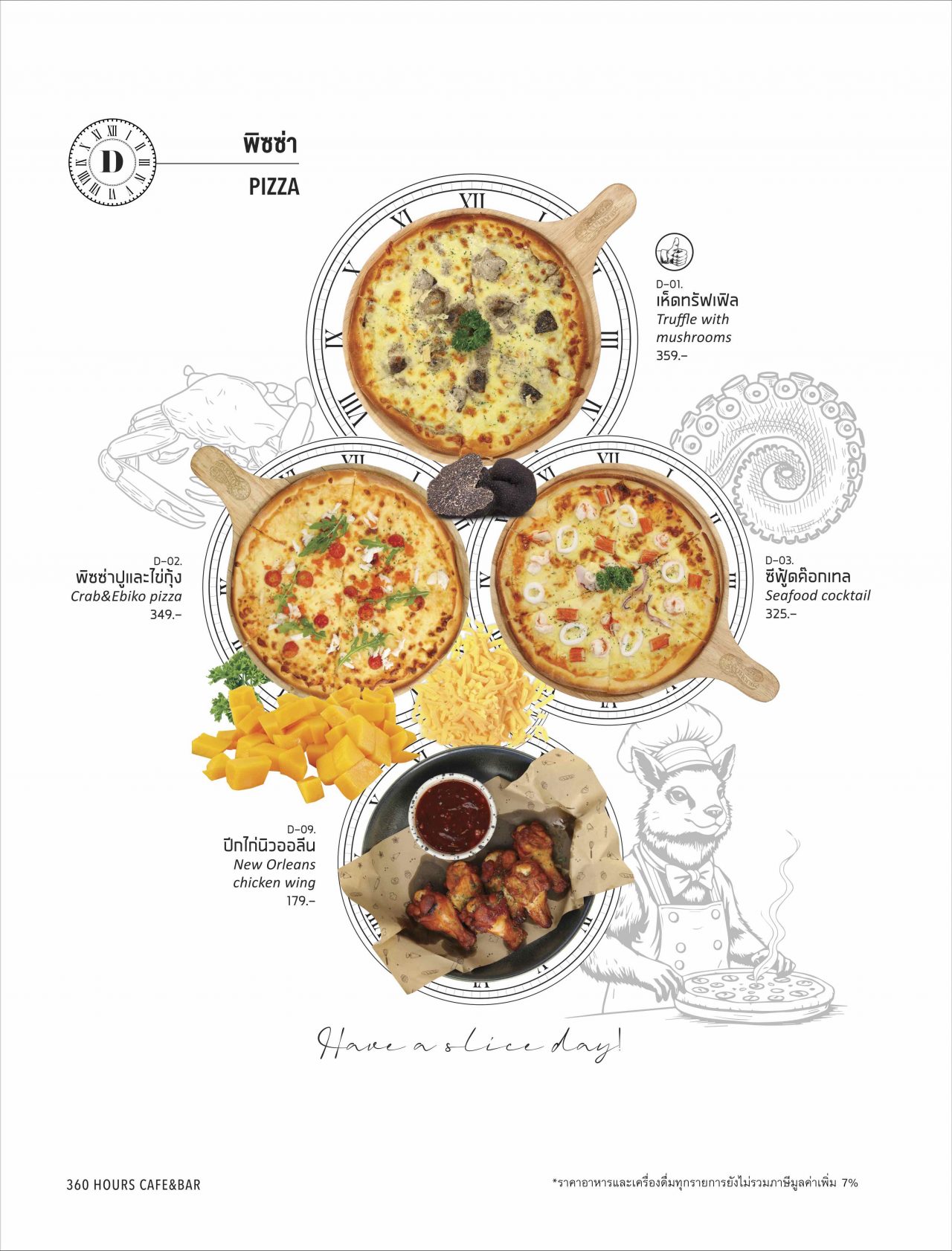 Foods list - 360 Hours Cafe and Bar ร้านอาหารหลัง สวนหลวง ร.9